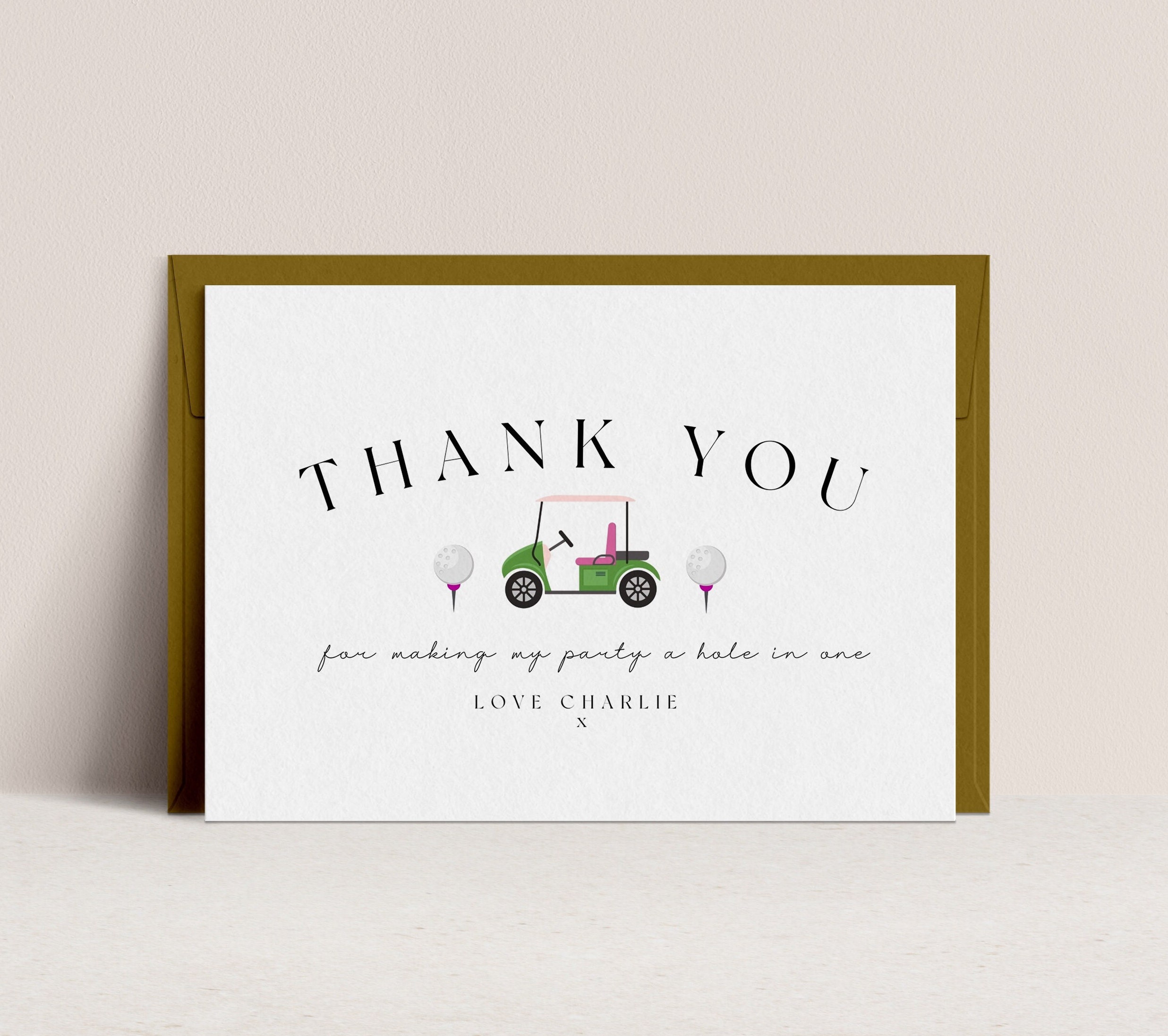 Girls Golf Thank You Card Editable Golf Birthday Thank You - Etsy