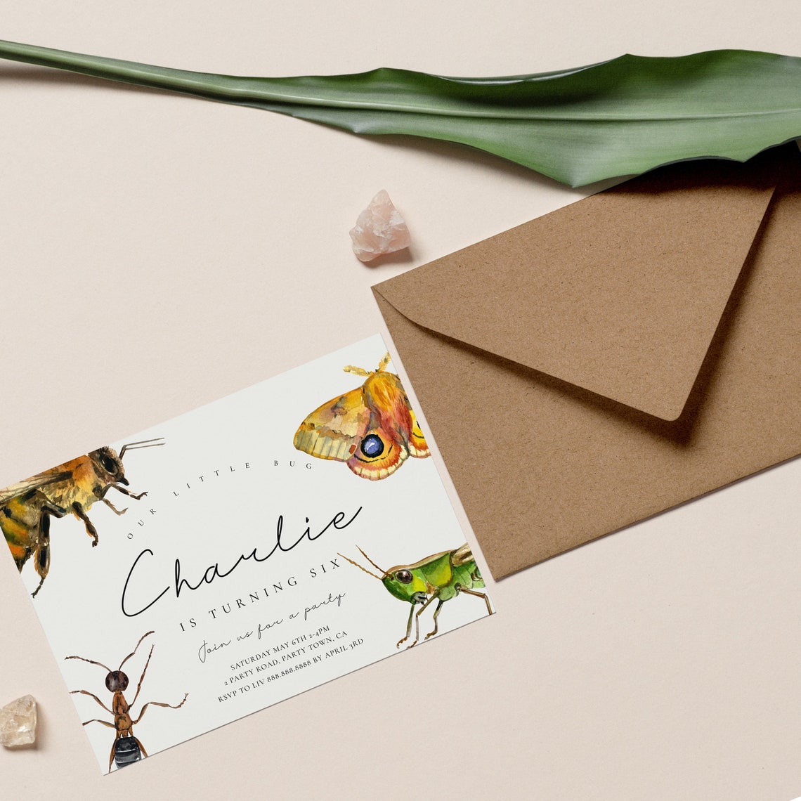 Bug Invitation Bug Birthday Party Invite Template Bug - Etsy