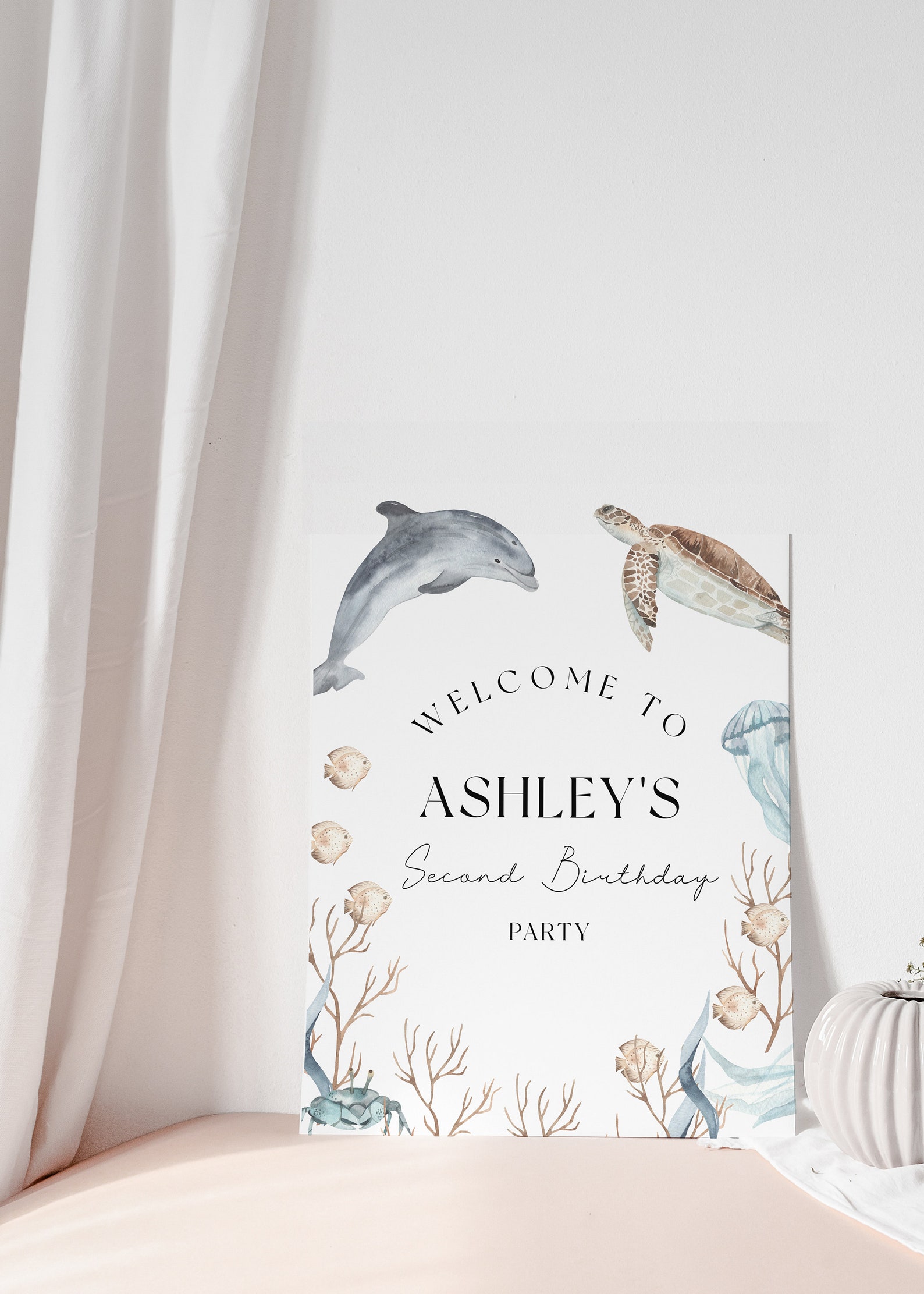 Under the Sea Welcome Sign - Under the Sea Birthday Banner, Ocean Theme ...