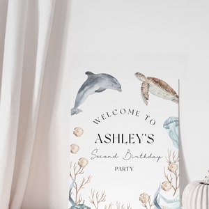 Under the Sea Welcome Sign - Under the Sea Birthday Banner, Ocean Theme ...