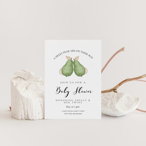 Twin Baby Shower Invitation Pear - Pear Baby Shower Invitation, Sweet ...