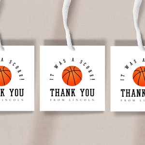 Basketball Birthday Favor Tags-editable Basketball Birthday Party ...