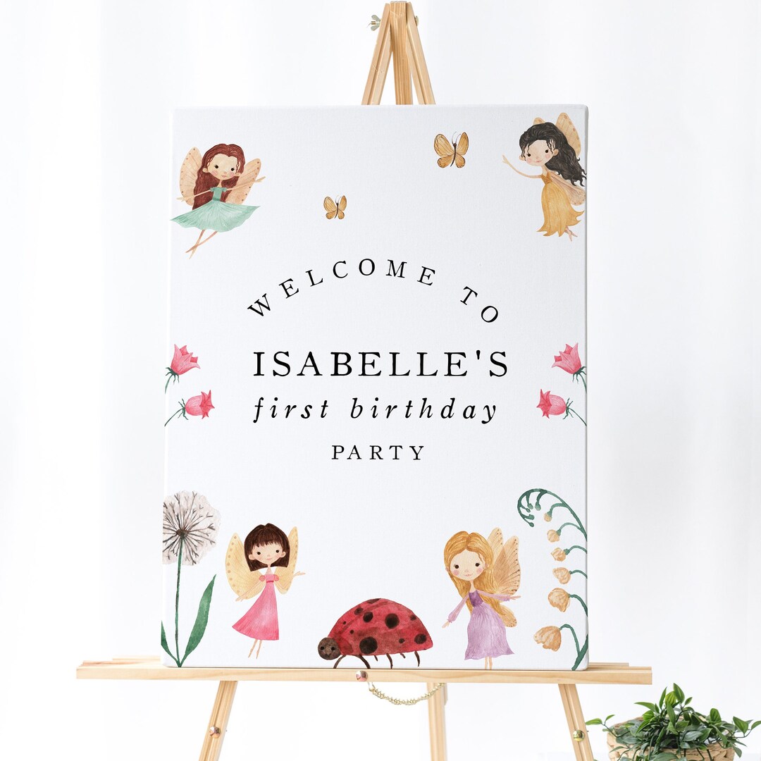 Editable Fairy Birthday Party Welcome Sign - Whimsical Fairy Party ...