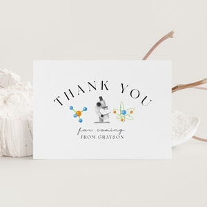 Science Party Thank You Card - Science Birthday Card, Science Party ...