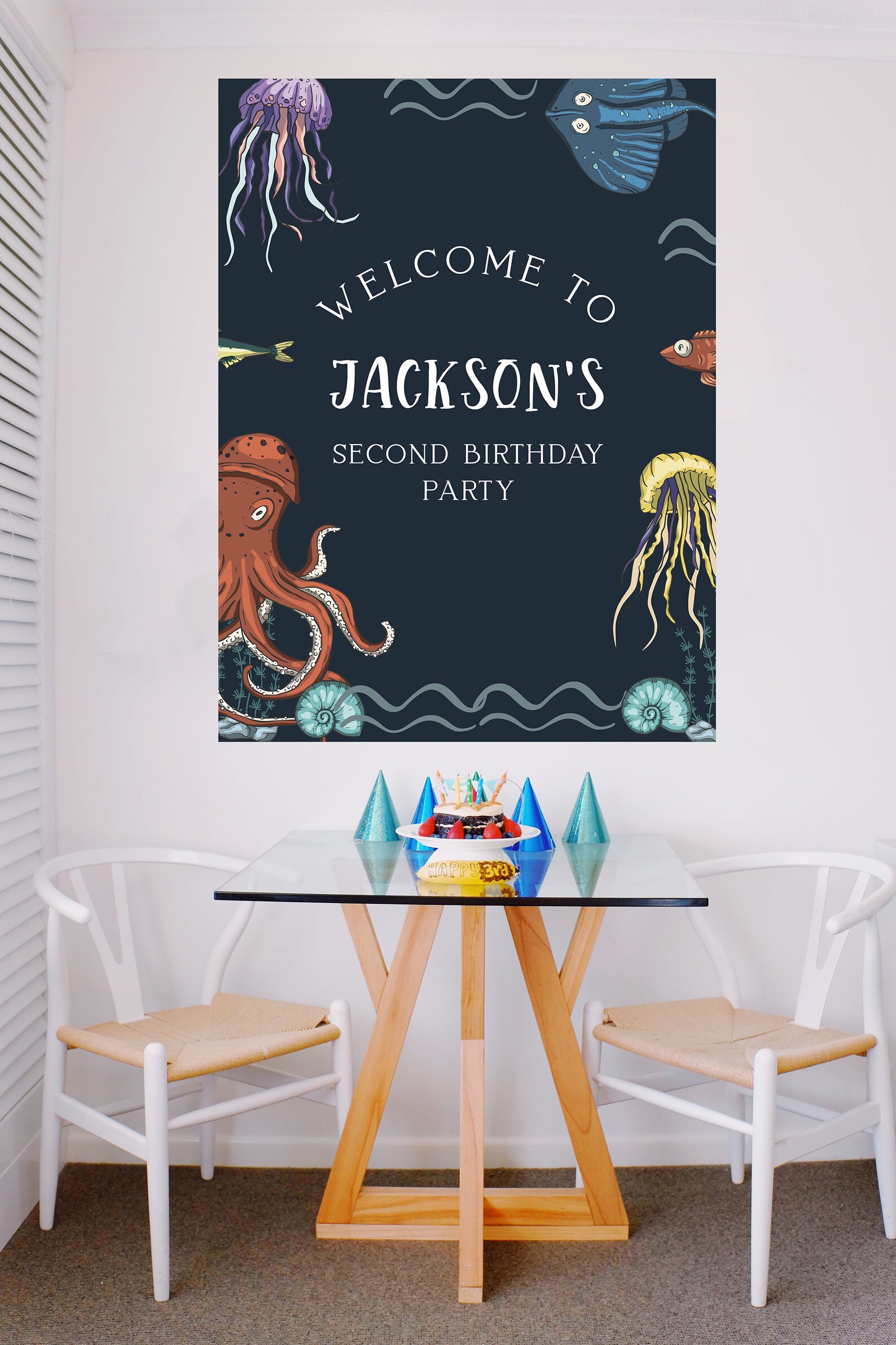 Under the Sea Welcome Sign - Boys Under the Sea Birthday Banner, Ocean ...