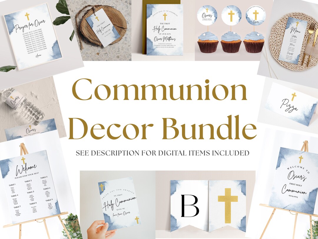 Holy Communion Decorations Bundle - First Holy Communion Boys, Baptism ...