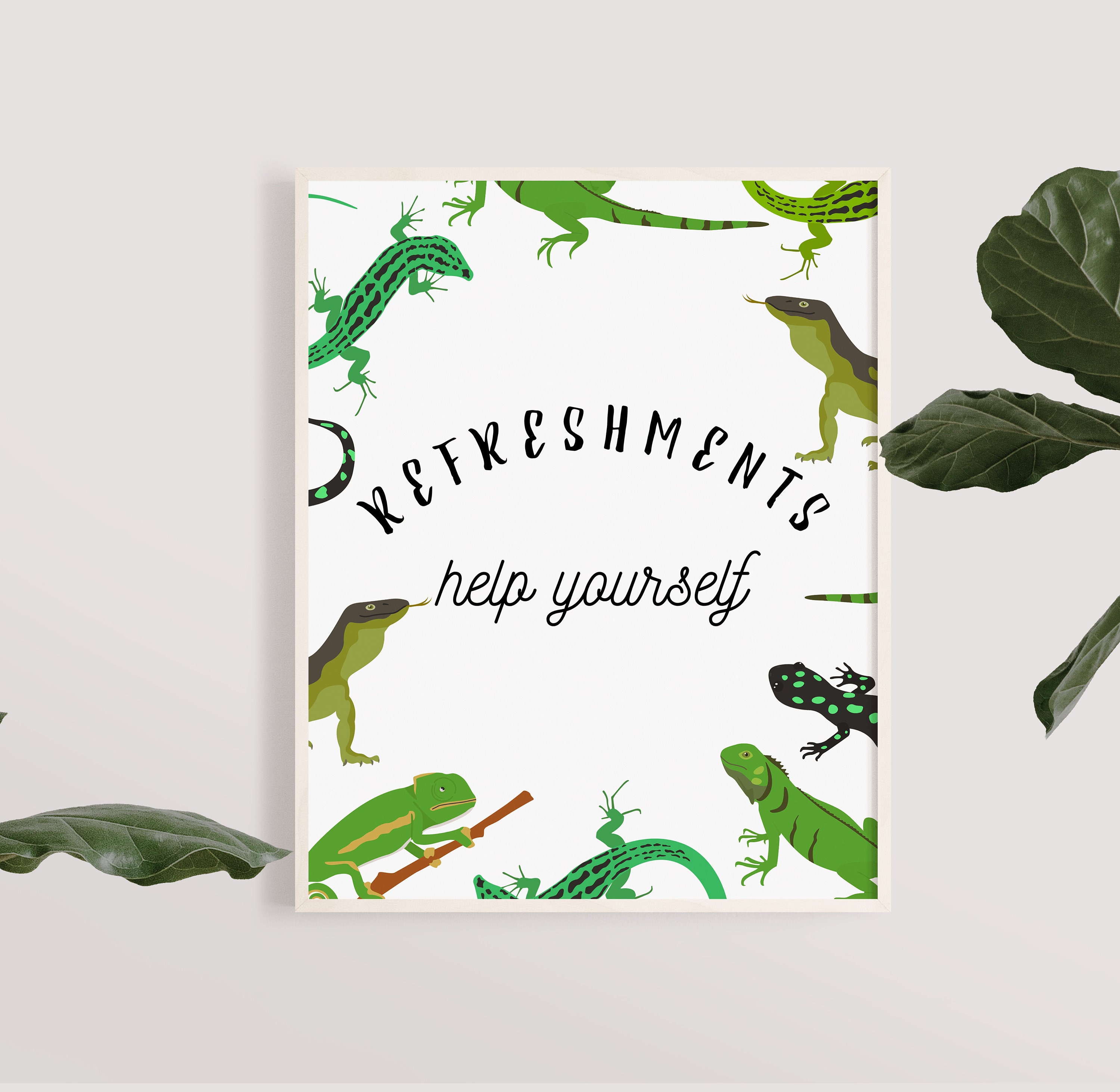 Lizard Birthday Signs 8x10"-lizard Party Decor, Reptile Party Games ...