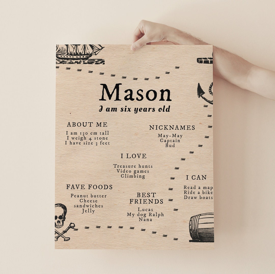 Pirate Poster - Pirate Party Decor, Pirate Birthday Sign, Pirate ...