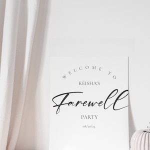 Farewell Party Sign - Going Away Party Decorations, Modern Welcome Sign ...