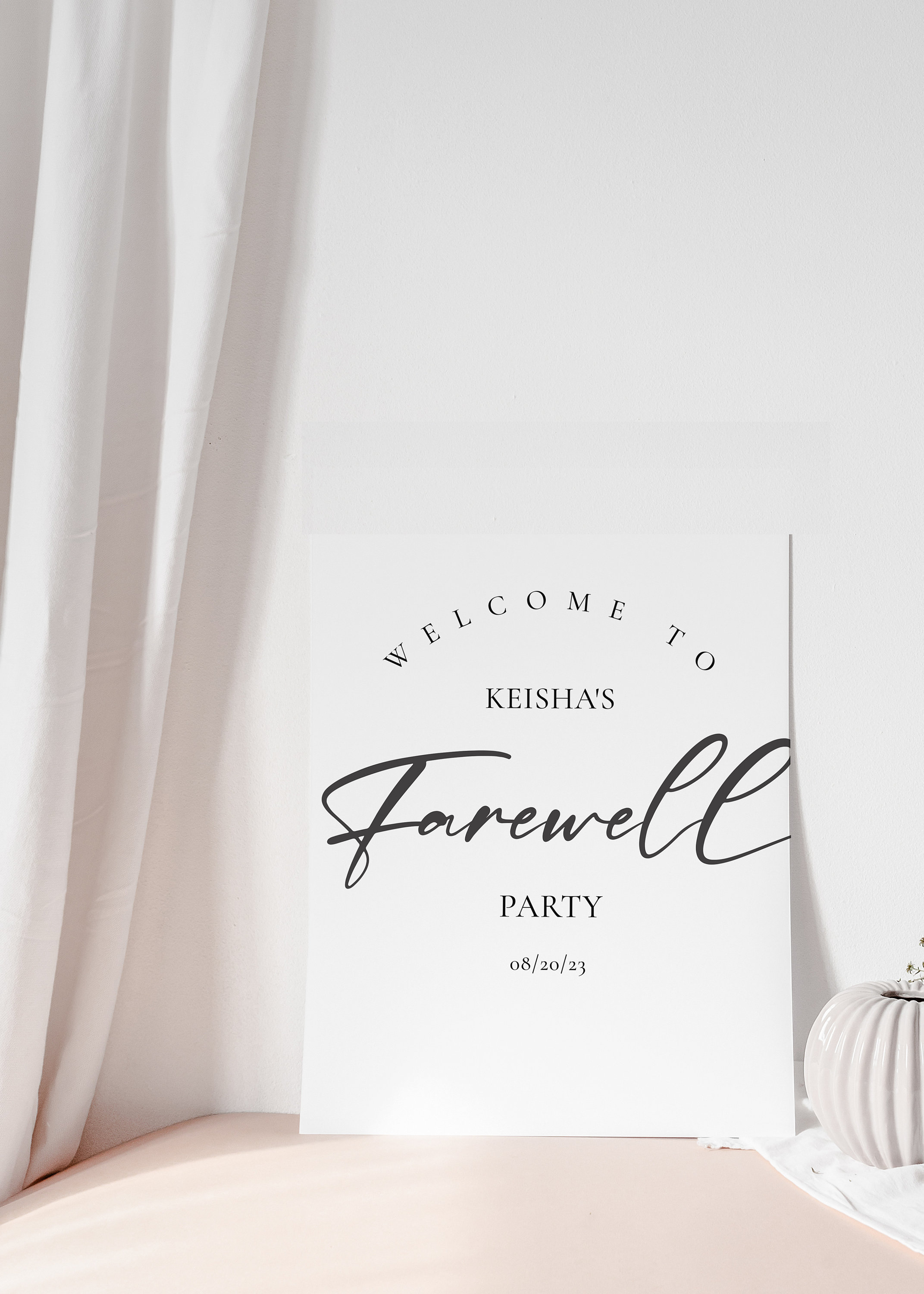 Farewell Party Sign - Going Away Party Decorations, Modern Welcome Sign ...