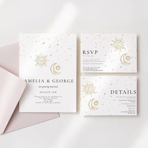 Celestial Wedding Program-star Wedding Decor, Moon Wedding Decor, Order of Service Wedding ...