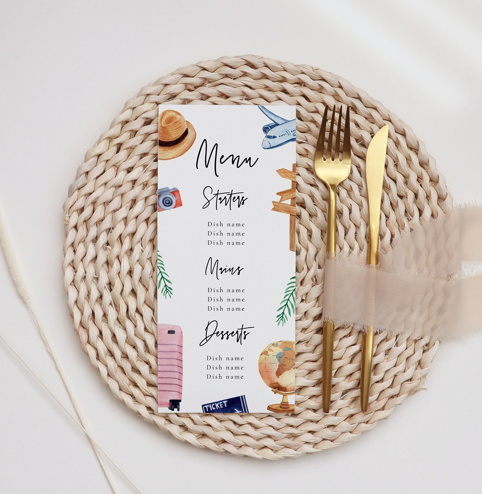 Travel Theme Menu Template-travel Retirement Party, Travel Decor ...