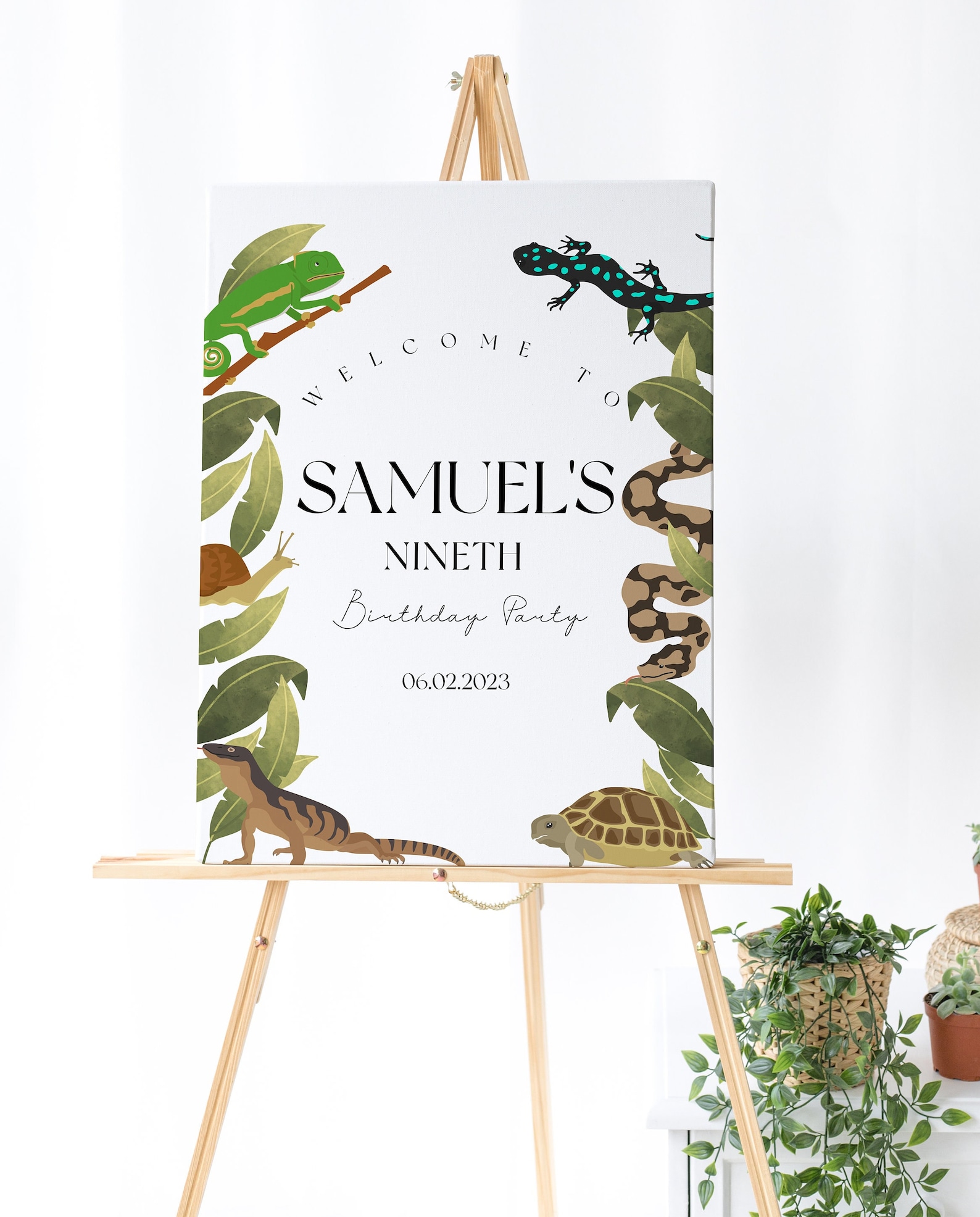 Reptile Birthday Welcome Sign - Editable Reptile Party Decor, Reptile ...