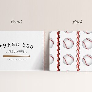 Baseball Thank You Card - Editable Baseball Party Decor, Baseball ...