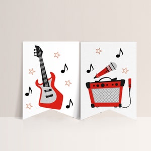 Music Birthday Banner - One Rocks Banner, Music Birthday Party, Music ...