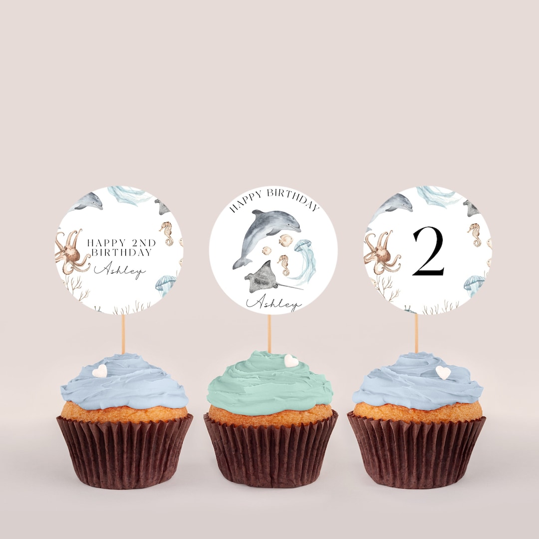 Under the Sea Cake Toppers - Under the Sea Birthday Decor, Ocean ...