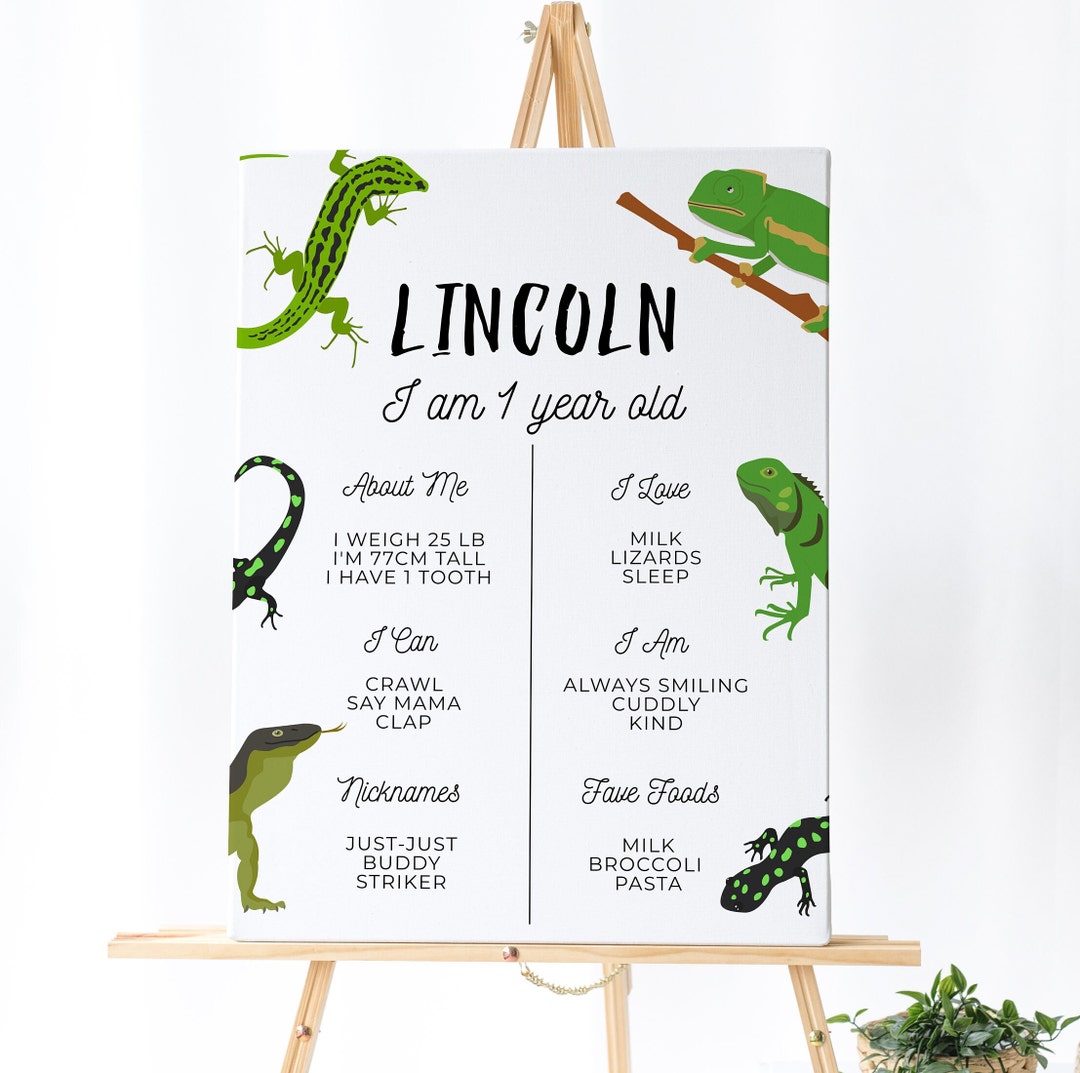 Lizard Birthday Milestone Board - Lizard Party, Lizard Birthday Party ...