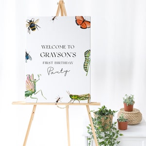 Bug Birthday Banner - Bug Sign, Insect Party Supplies, Nature Birthday ...