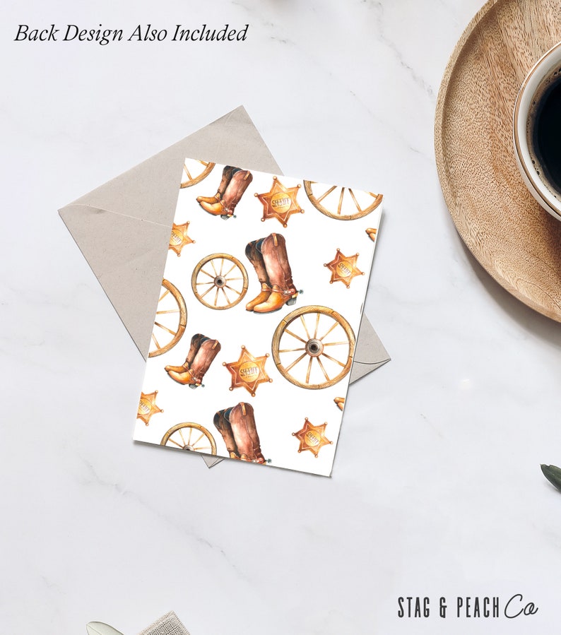 Cowboy Thank You Card Western Thank You Card 3.5x5 - Etsy