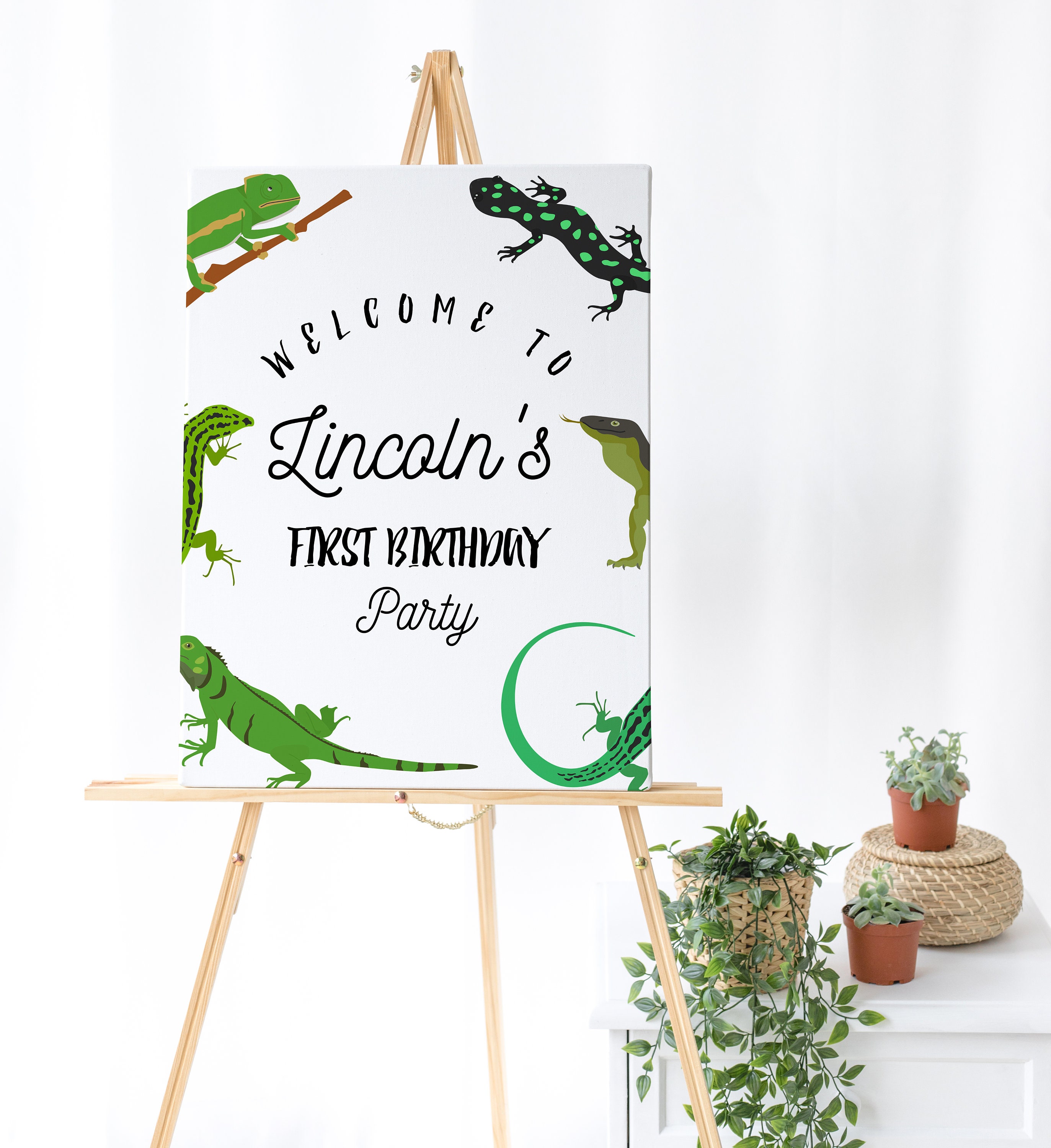 Lizard Birthday Banner Lizard Party Decor Lizard Birthday - Etsy