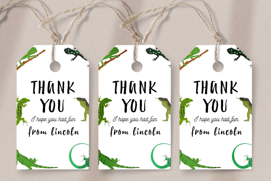Lizard Favor Tag - Editable Lizard Party Favor Tags, Lizard Party Decor ...