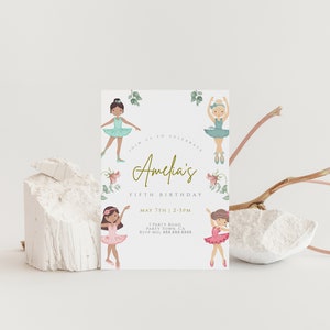 Ballerina Birthday Invitation-ballet Birthday Party Invitation, Ballet ...