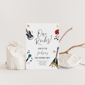 One Rocks Birthday Invitation -rock Birthday Party Invitation, Rock ...