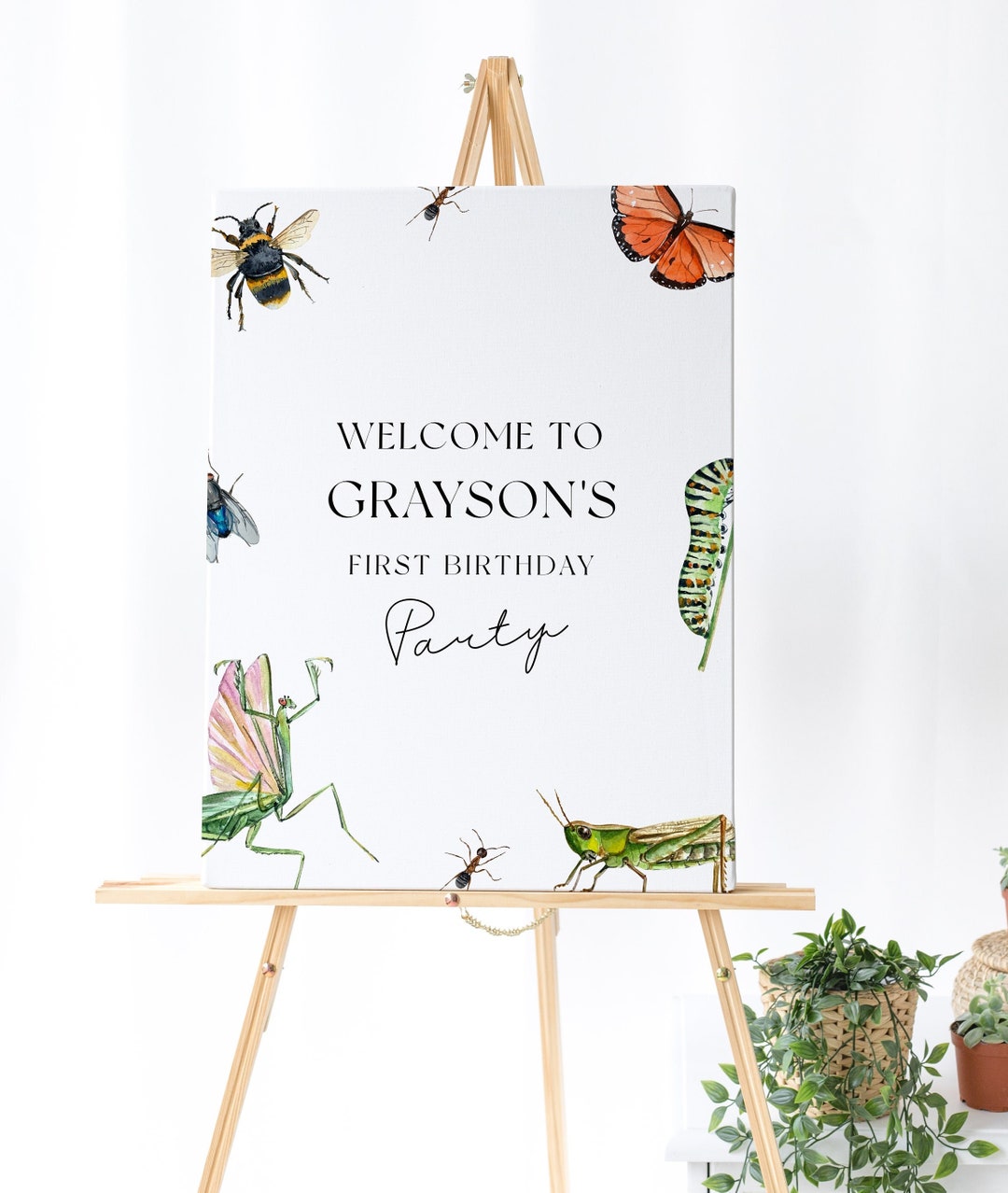 Editable Bug Birthday Welcome Sign - Insect Welcome Sign, Bug Birthday ...