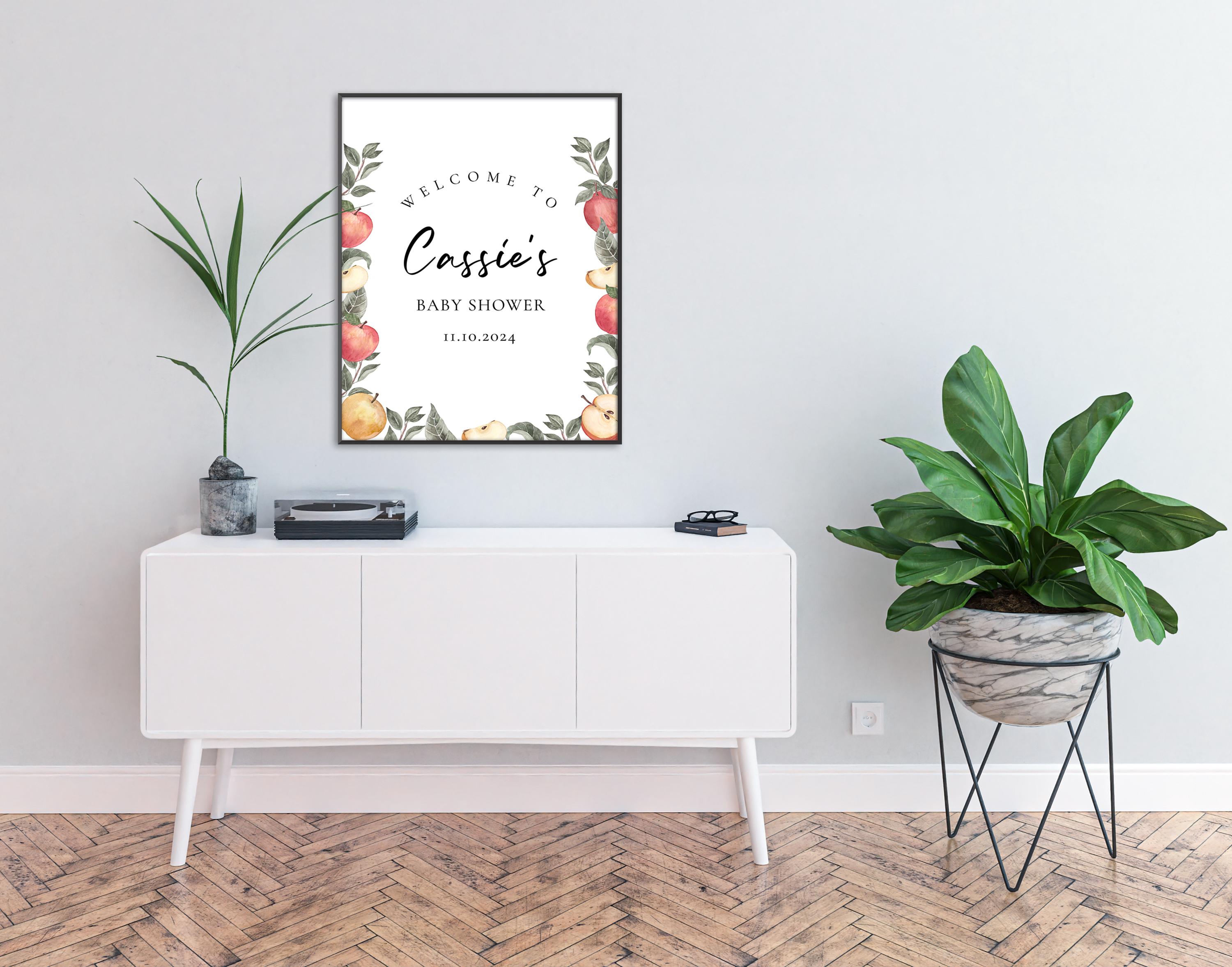 Apple Theme Baby Shower Welcome Sign-fall Baby Shower Signs, Apple ...