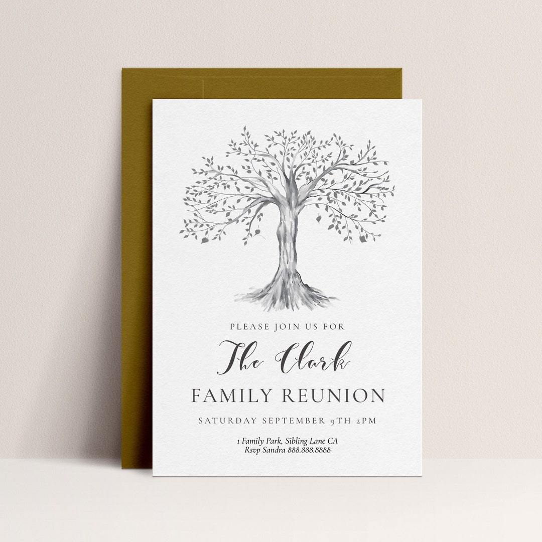 Family Reunion Invitation- Family Gathering Invitation, Family Party ...