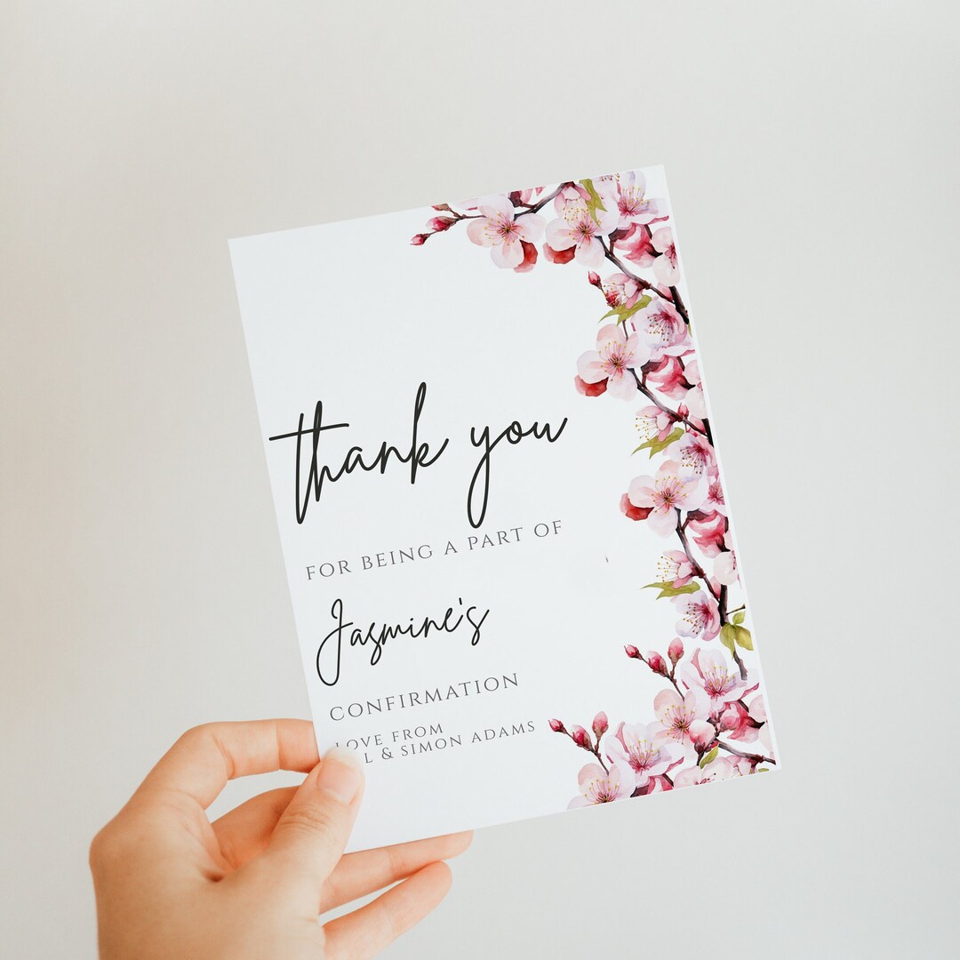Holy Confirmation Thank You Card -first Holy Confirmation Decor Girl ...