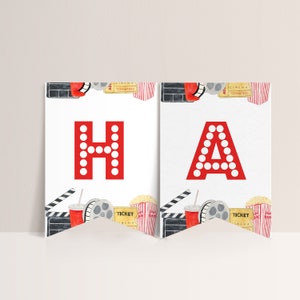 Movie Birthday Welcome Sign - Movie Banner, Movie Theme Decor, Cinema ...