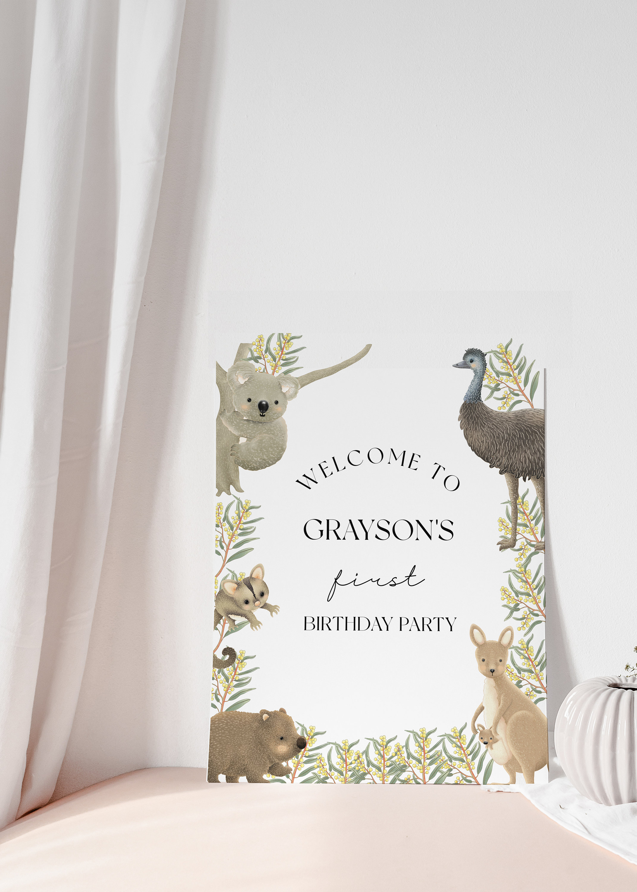 Australian Animal Birthday Welcome Sign - Australia Birthday, Koala ...