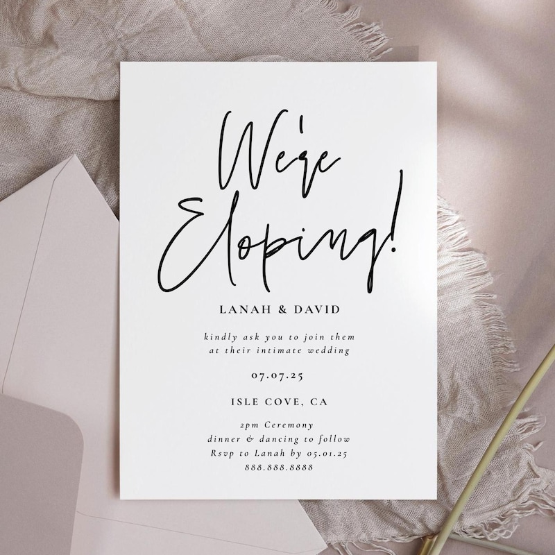 Elopement Invitation - Etsy
