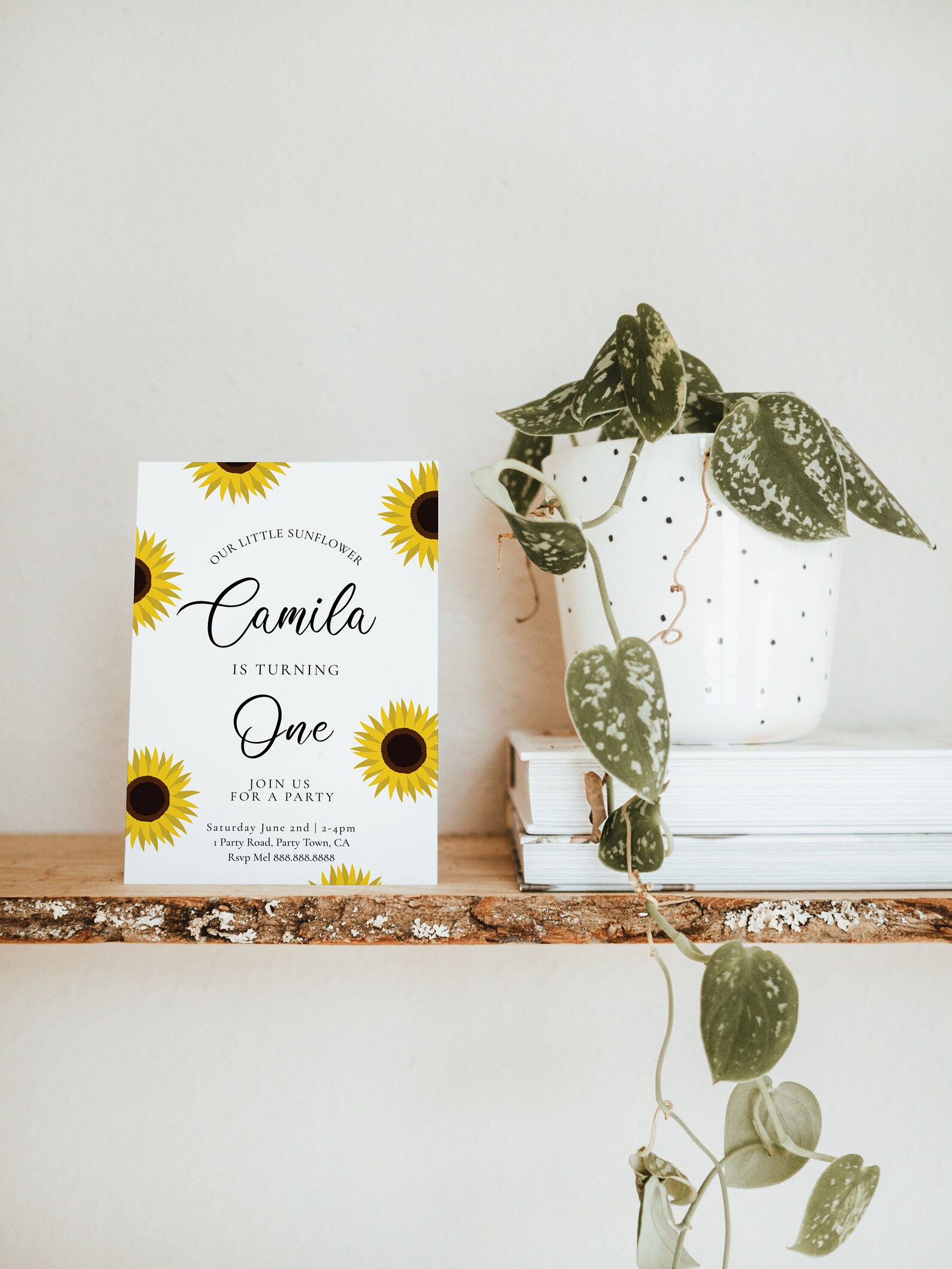 Sunflower Birthday Invitation-sunflower Birthday Party Invitation ...