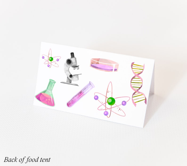 Science Party Food Tent Printable Science Party Decor Girls - Etsy