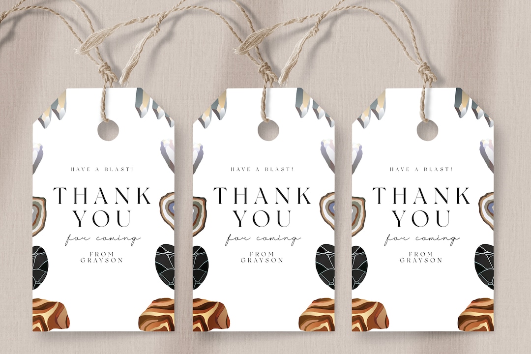 Geology Party Favor Tag - Geode Favor Tag, Geology Birthday Decor, Gem ...