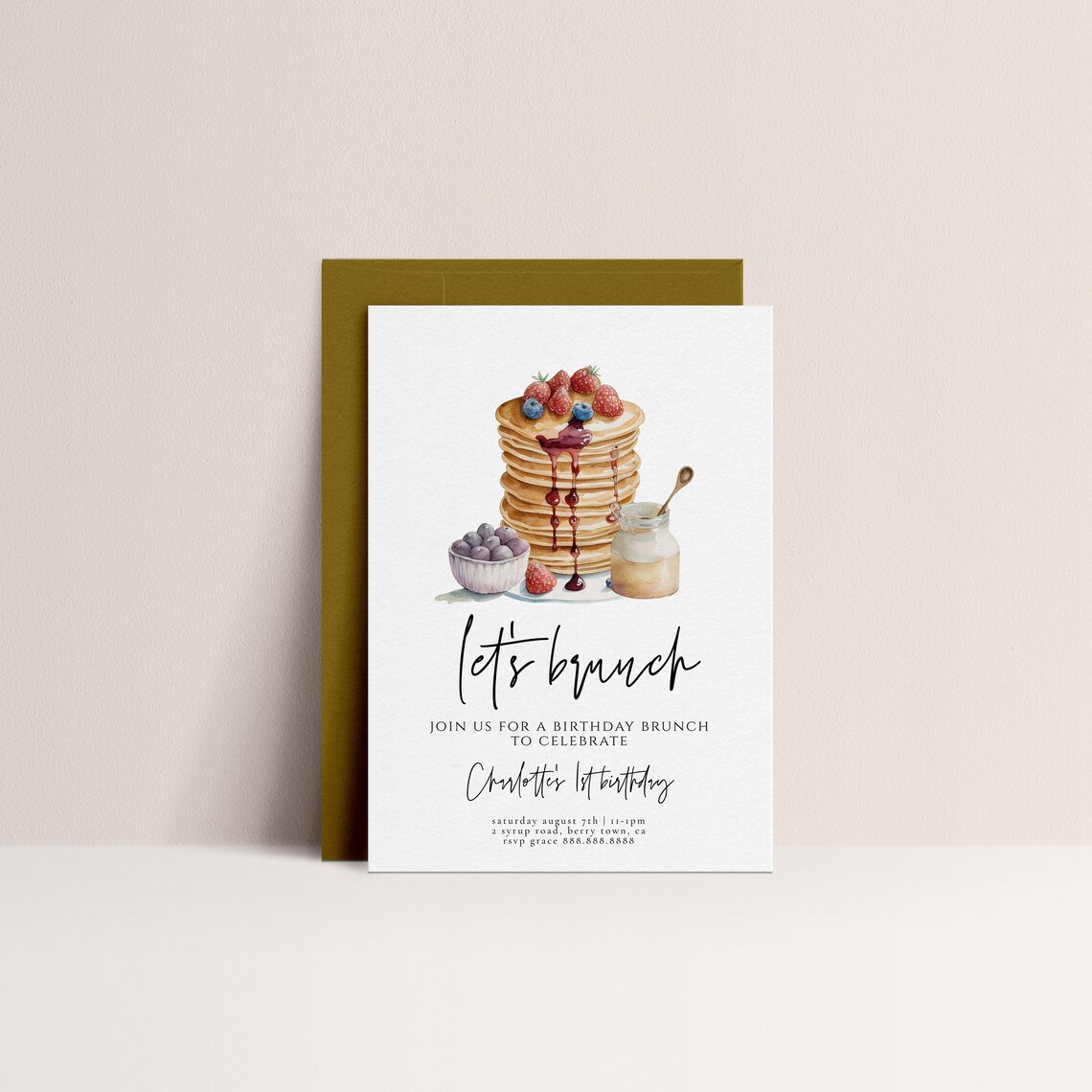 Pancake Place Cards - Brunch Food Label, Pancake Food Tent, Pancake ...
