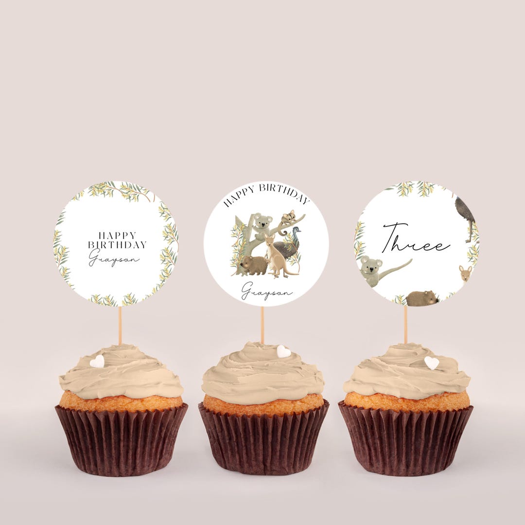 Australian Animals Cupcake Toppers - Australian Animal Birthday Display ...