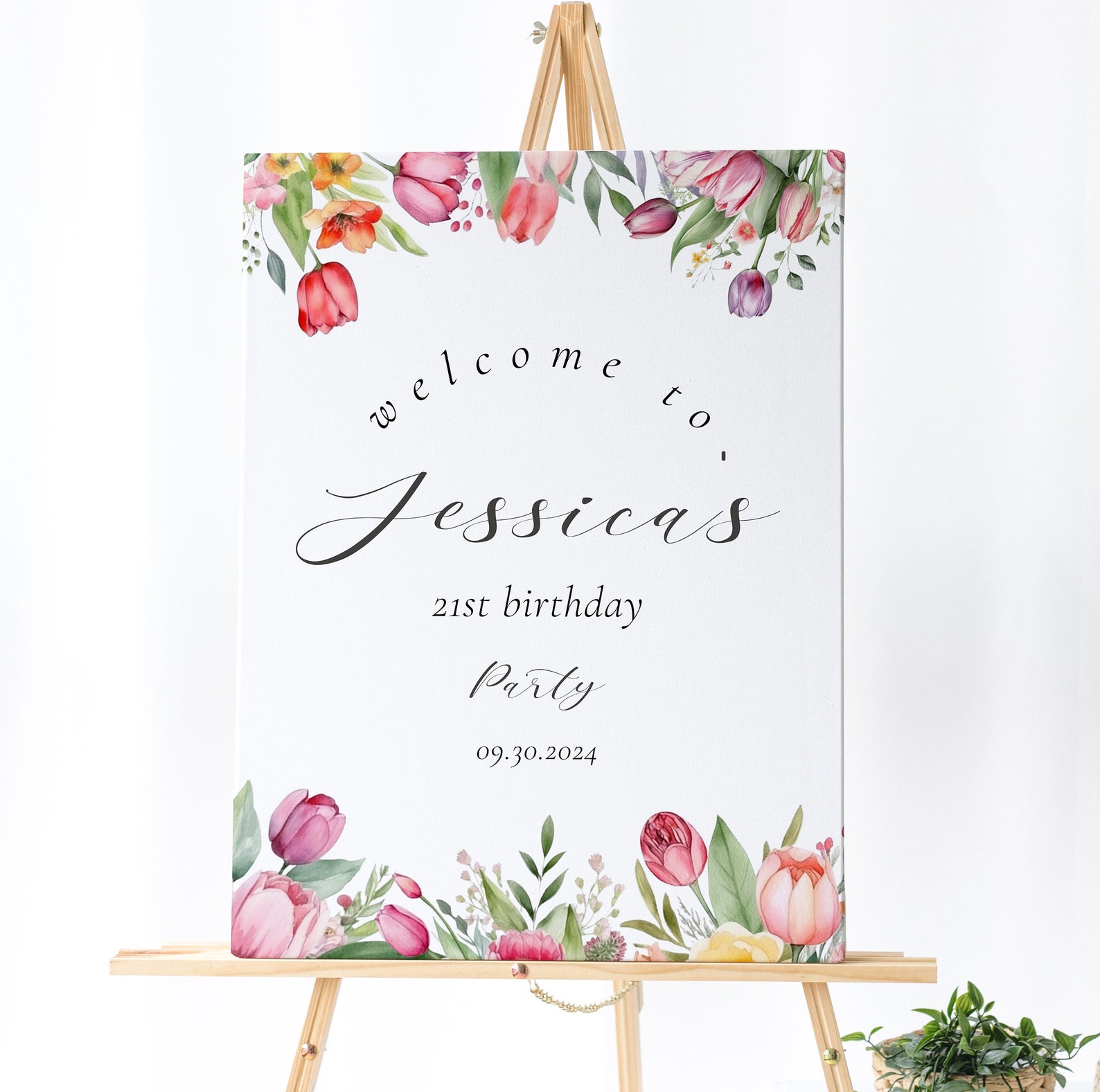 Tulip Birthday Welcome Sign - Tulip Wedding Sign, Tulip Themed Decor ...