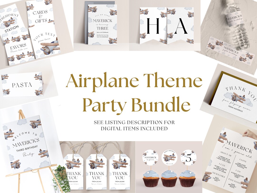Airplane Party Decor Bundle - Airplane Birthday Decor, Airplane ...