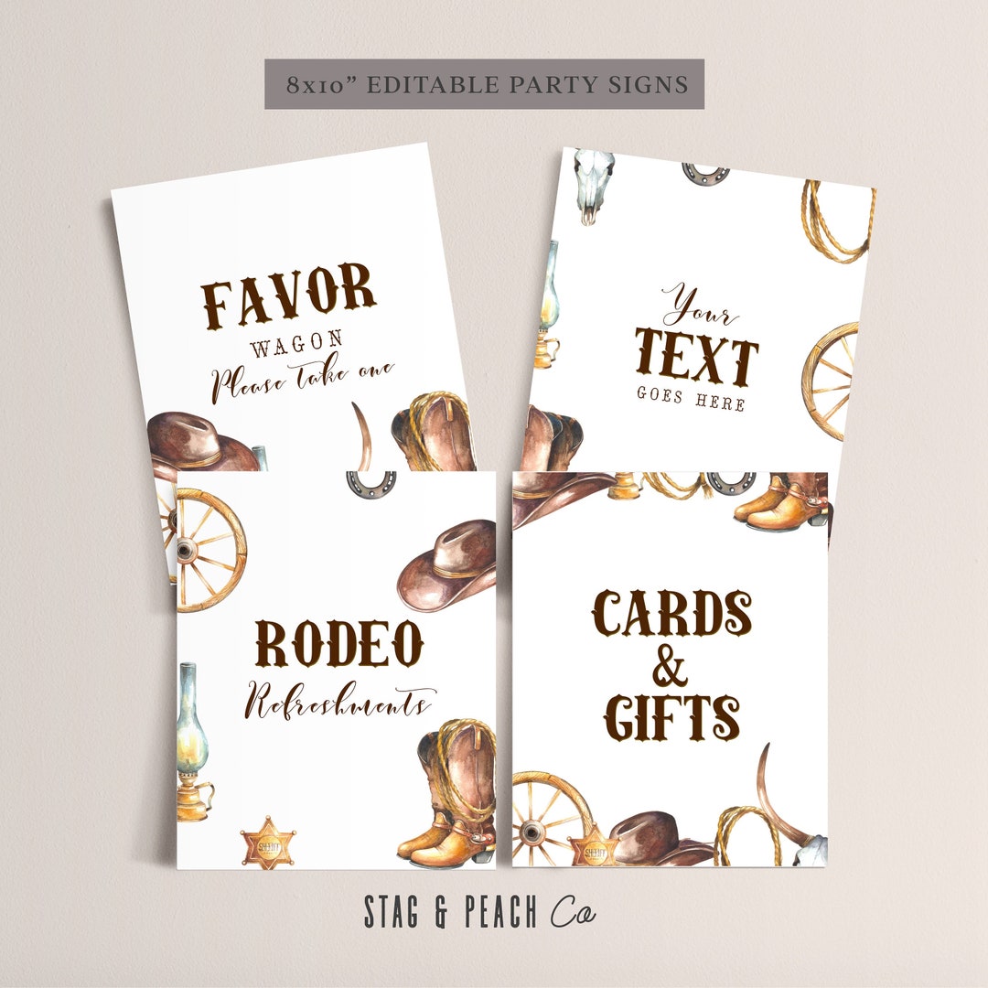 Western Party Decor -rodeo Birthday Banner, Country Birthday, Cowboy ...