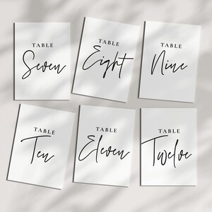 Minimalist Wedding Table Numbers Template-minimalist Wedding Signs ...