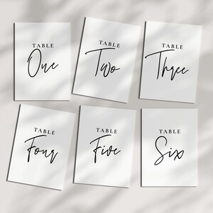 Minimalist Wedding Table Numbers Template-minimalist Wedding Signs ...