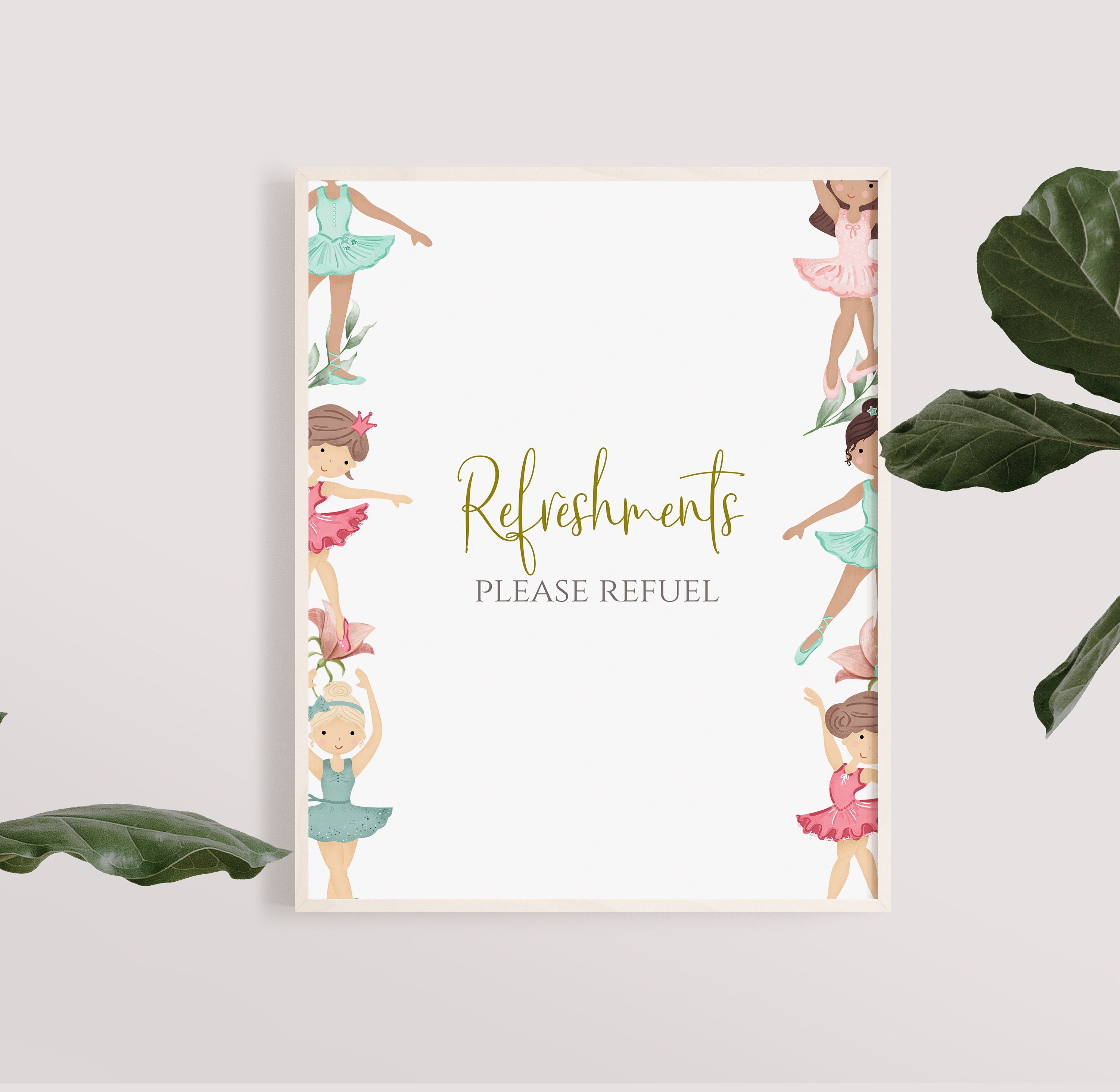 Ballet Party Signs 8x10"- Ballet Party Decor, Ballerina Party Games ...