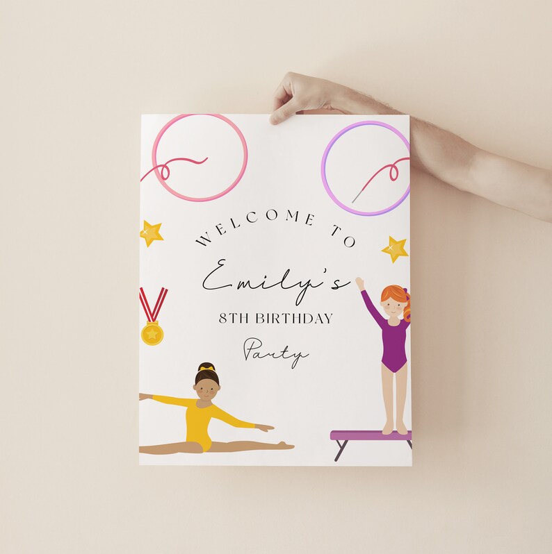 Gymnastics Welcome Sign Gymnastics Party Decorations - Etsy