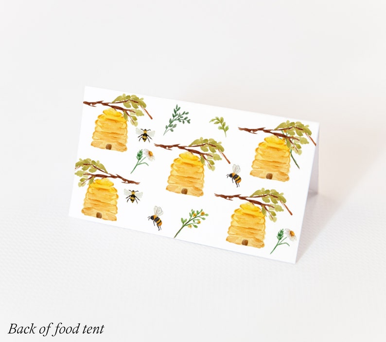 Bee Baby Shower Decorations - Bee Baby Shower Food Tents, Bumblebee ...