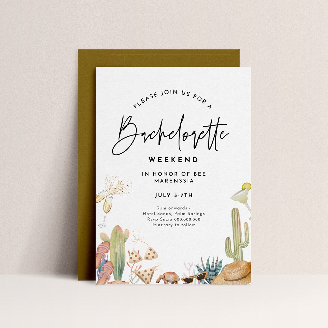 Desert Bachelorette Invitation - Cactus Bachelorette Invite ...