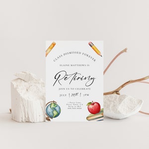 Teacher Retirement Party Invitation - Educator Invite, Retirement Party ...