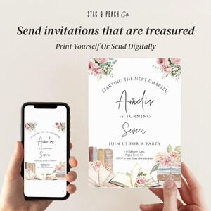 Storybook Birthday Invitation - Book Birthday Invitation, Book Themed ...